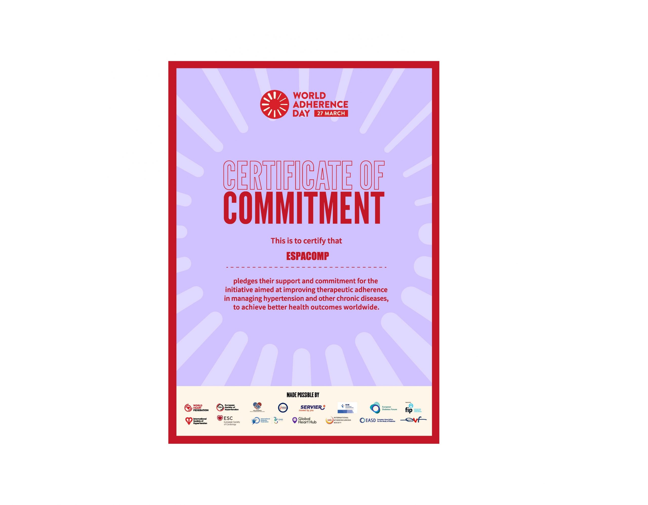 🌍 World Adherence Day – 27th March 2025 🌍 - Espacomp